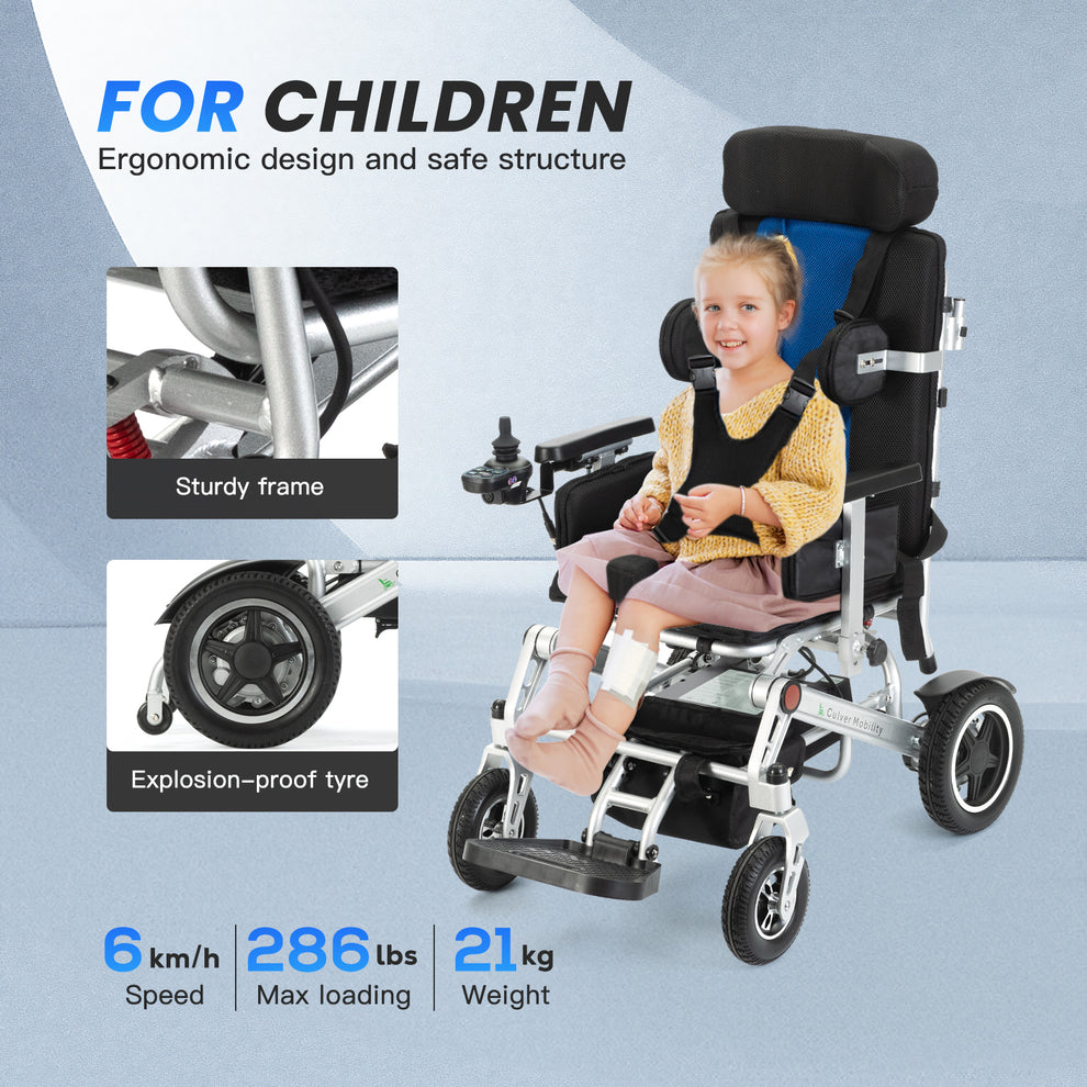 NORA-Kids Electric Wheelchair Aluminum Alloy Frame , Disabled Teenager ...